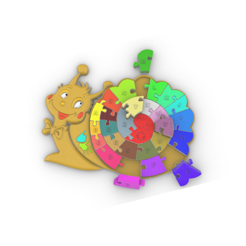SNAIL EDUCATIVE PUZZLE 3D model | CGTrader