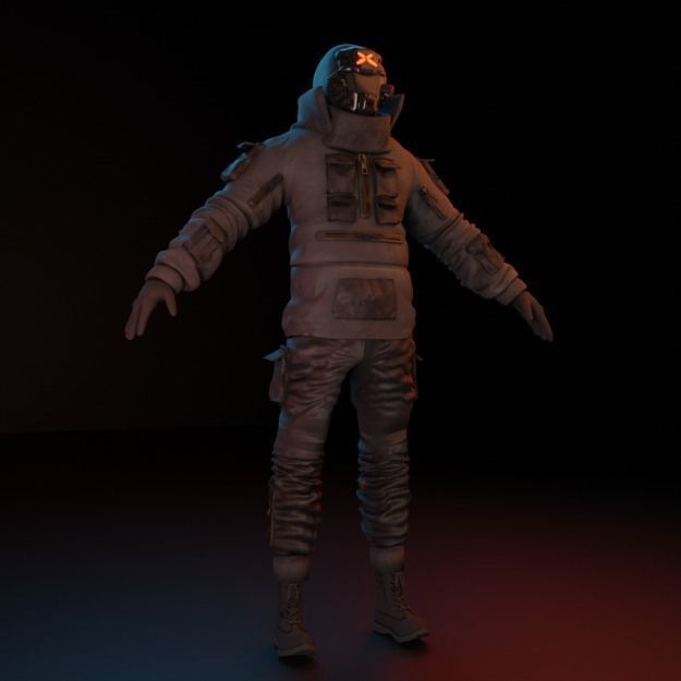 3D model Cyber Tech Wear Character - Futuristic Cyberpunk 3D Model VR ...