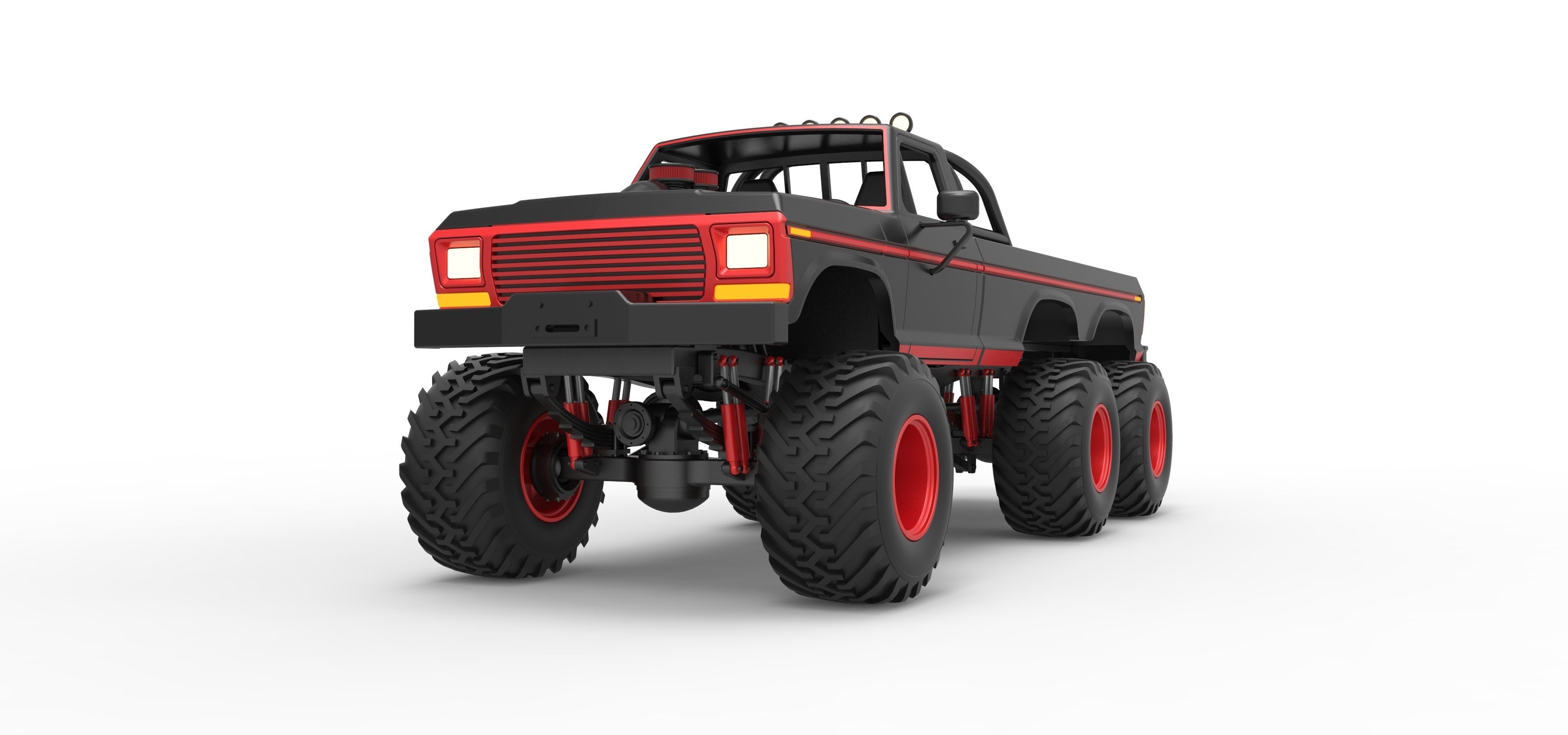 Diecast Monster Truck 6x6 concept Version 1 Scale 1 to 25 3D model 3D ...