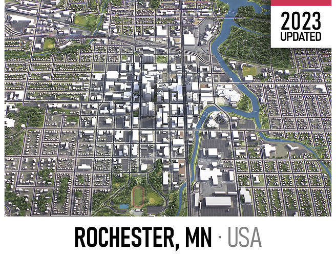 3D model Rochester - 3D City VR / AR / low-poly | CGTrader