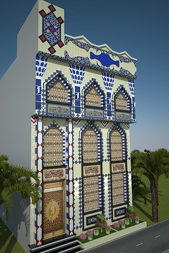 3D model Masjid Elevation Islamic 151 VR / AR / low-poly | CGTrader
