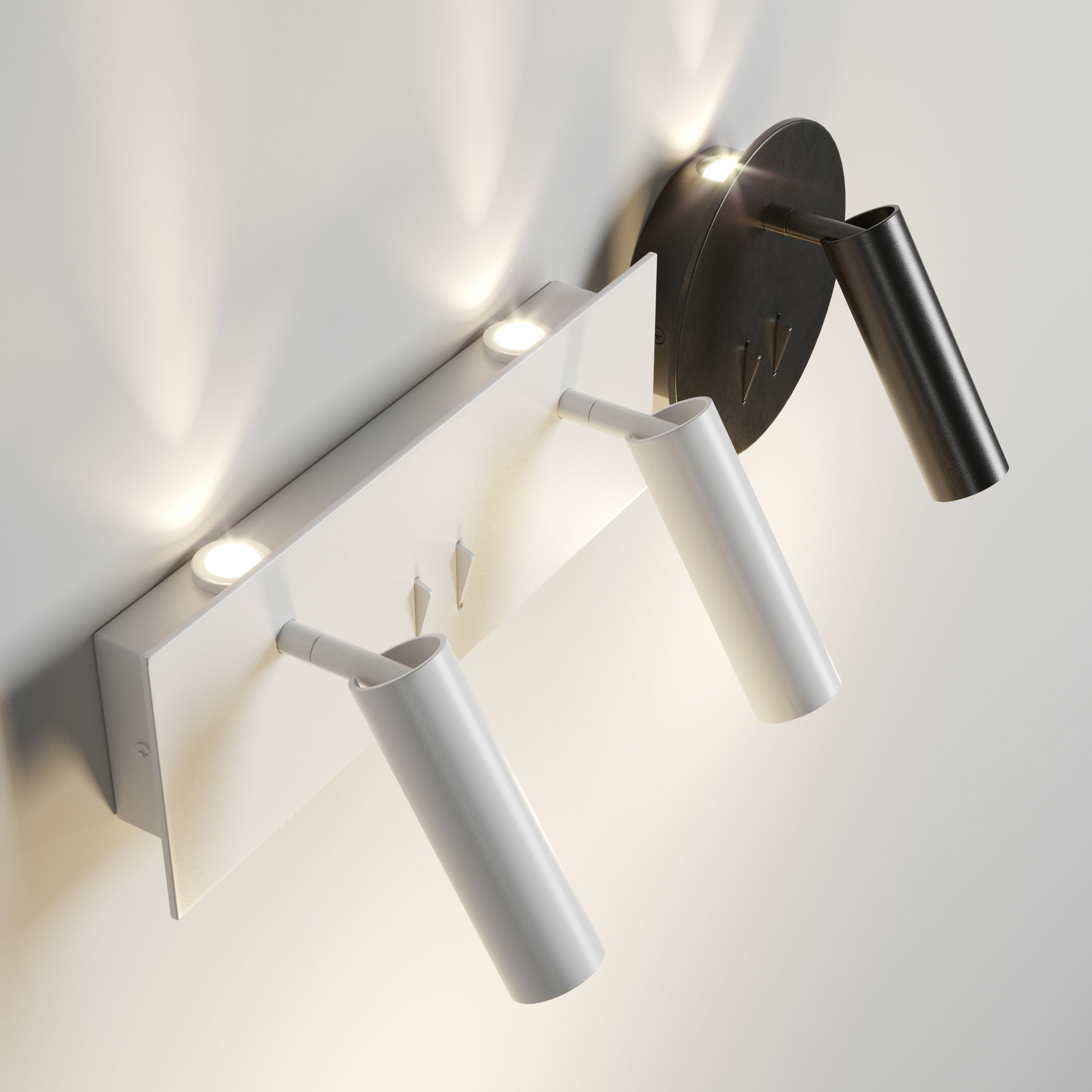 3D model Lucande Magya LED wall light white 2-bulb VR / AR / low-poly ...