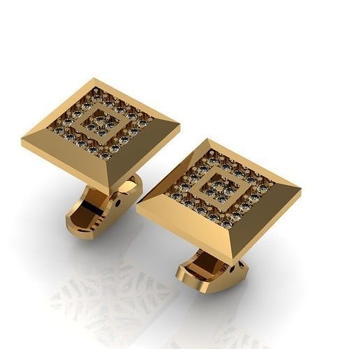 daimond cufflinks 3D model 3D printable | CGTrader