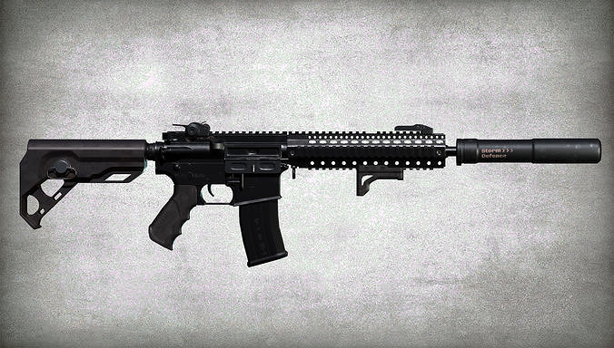 3D model M4 Rifle Constructor Low-poly 3D model VR / AR / low-poly ...