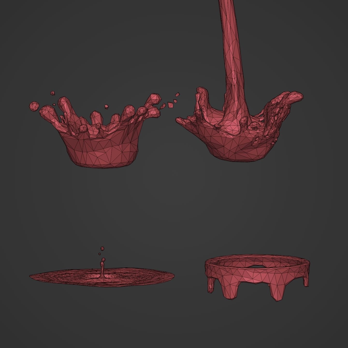 3D model Polygonal Splash Pack VR / AR / low-poly | CGTrader