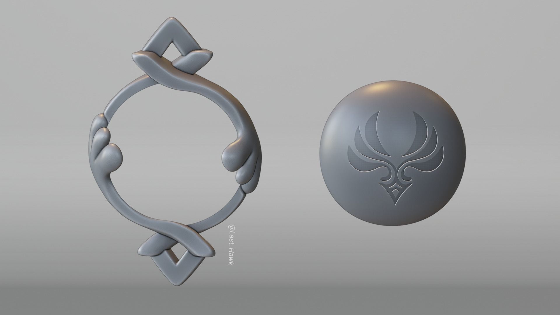 Fontaine Vision Eye of God Genshin Impact 3D model 3D printable | CGTrader