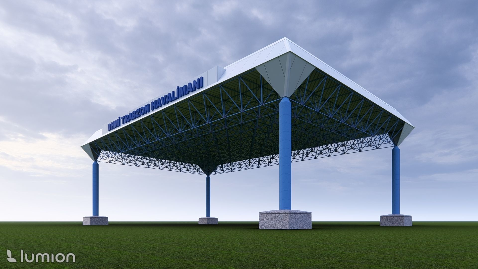 3D model LTCG - Trabzon Airport - Gatehouse Building Roof Structure VR ...