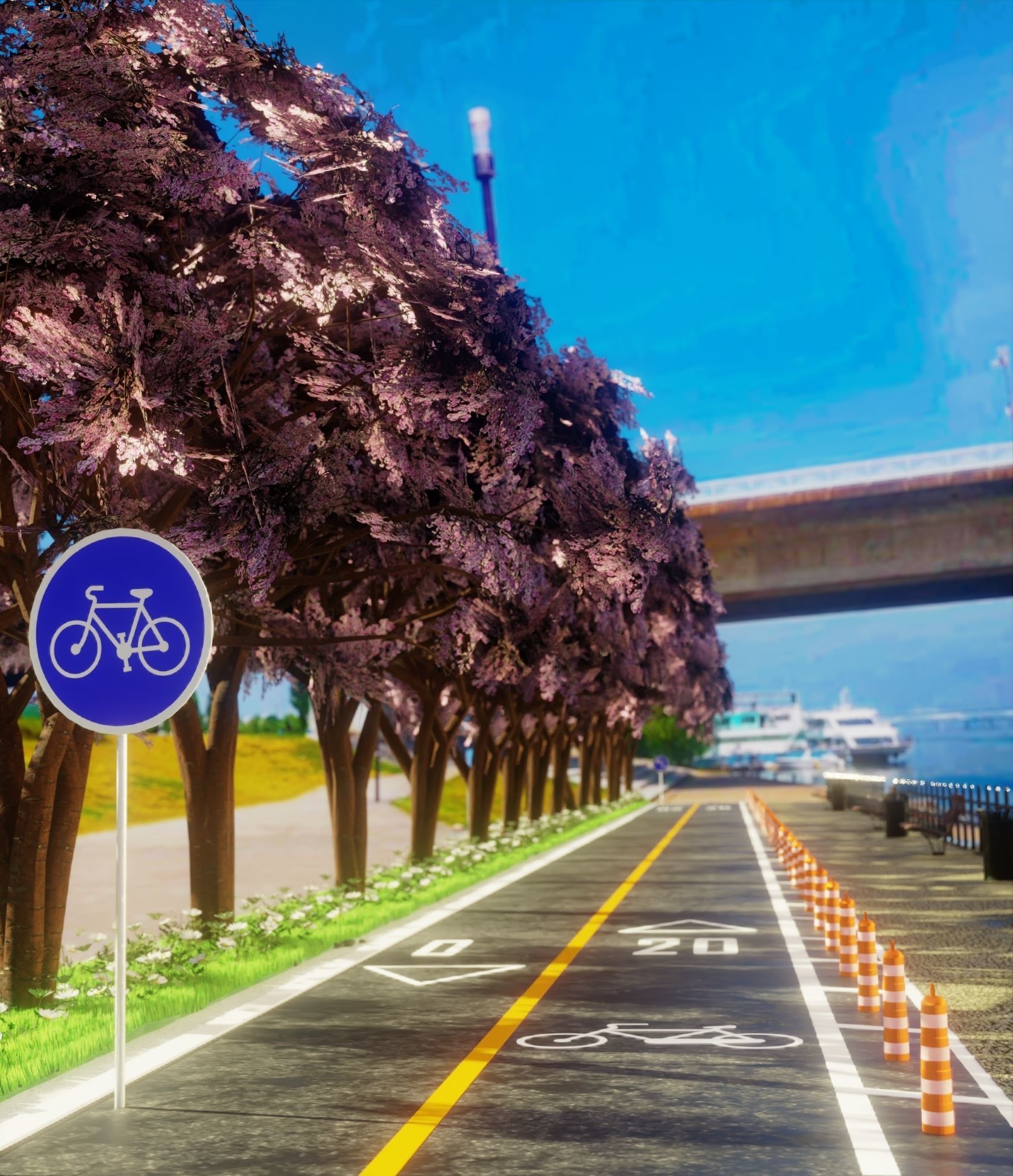 Han River Cycle Path 3D model | CGTrader