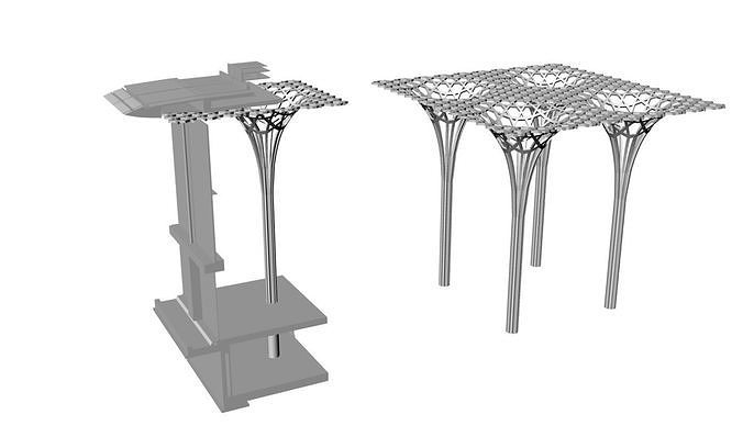 Shigeru Ban Curved Wooden Structure free 3D model 3D printable | CGTrader