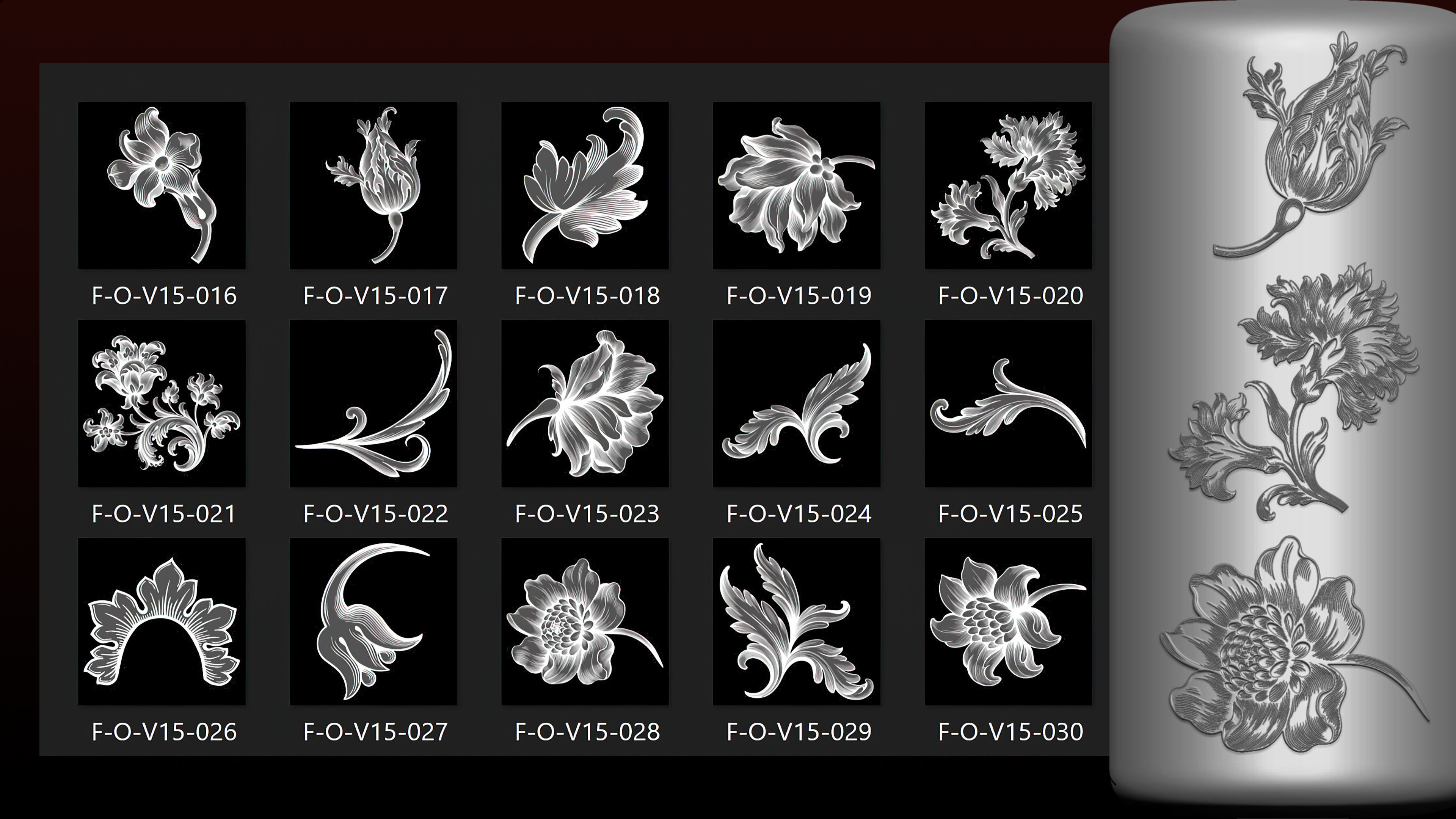 200 Ornament Alpha Vol 15 Baroque 3D model | CGTrader