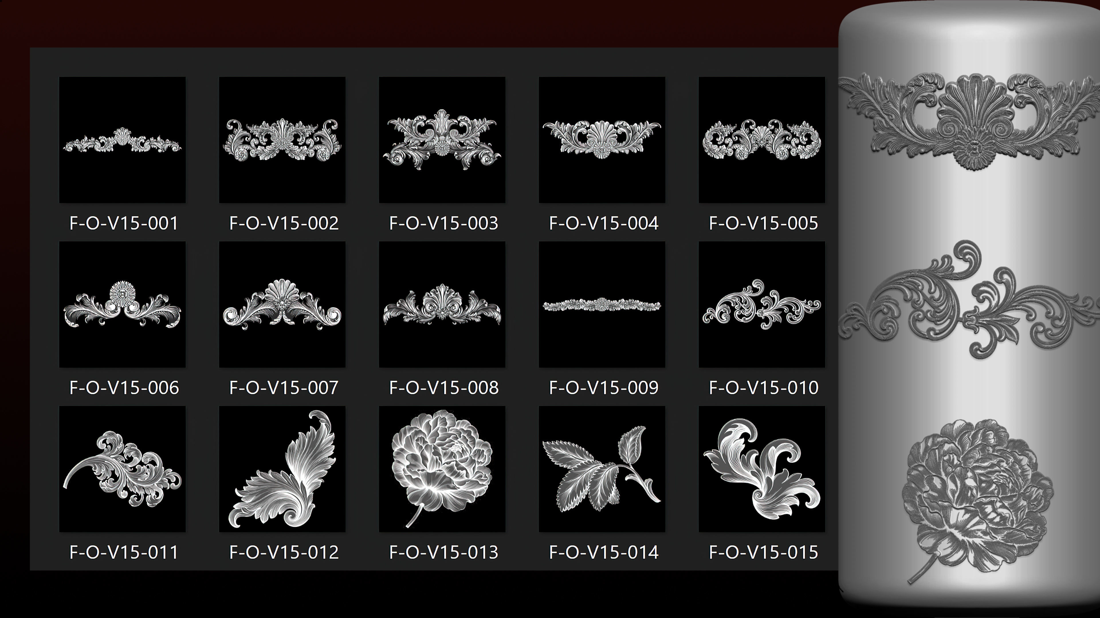 200 Ornament Alpha Vol 15 Baroque 3D model | CGTrader