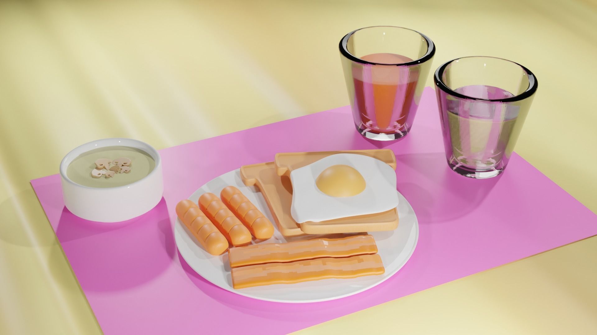 Breakfast 3D model | CGTrader