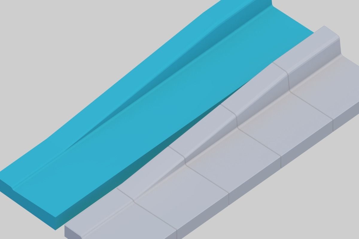 L-shaped gutter Street culvert Type 2 3D model | CGTrader