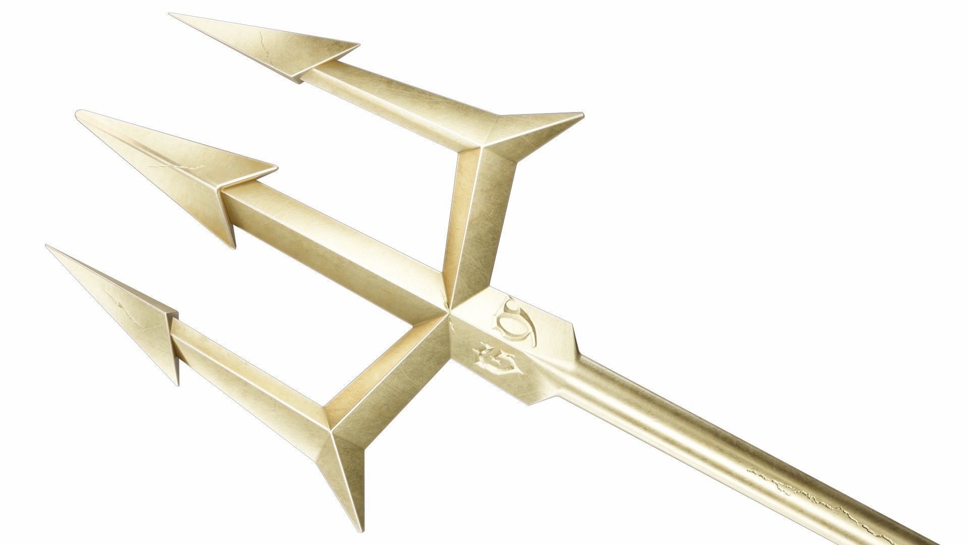 Golden trident 3D model | CGTrader
