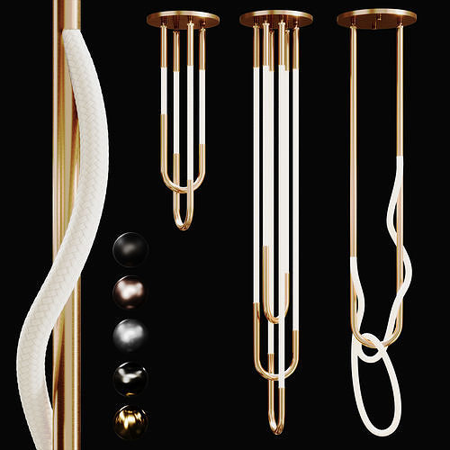 3 Luke Pendant light Arbor Capsule 3 - 6 ft - 3lights - 5mat 3D model ...