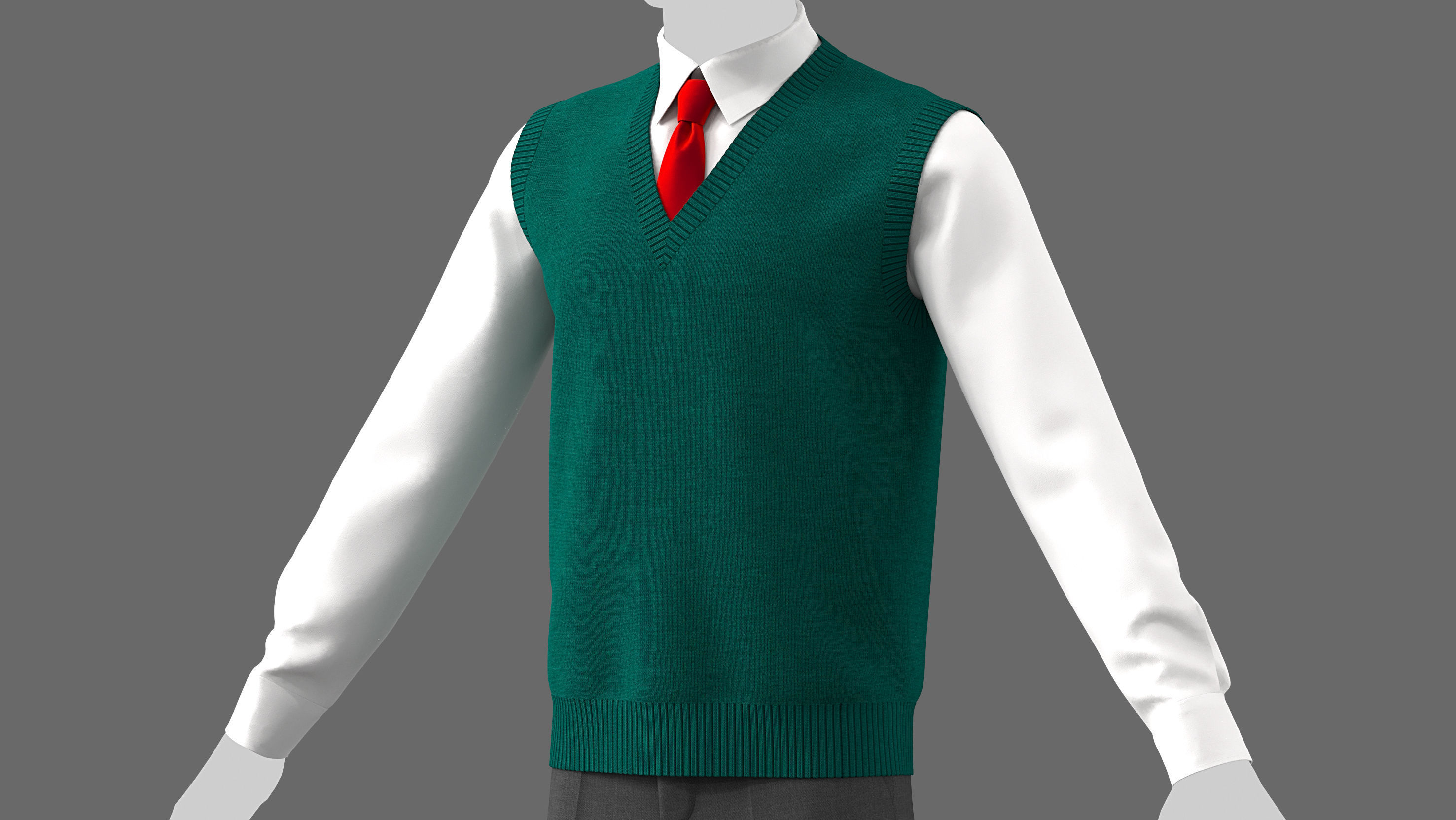 High School Uniform Set for Boys 3D model | CGTrader