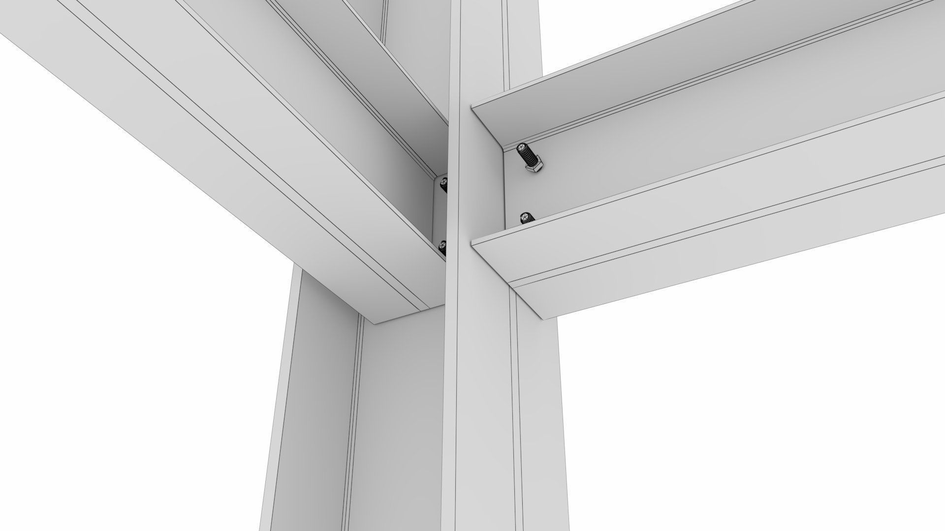 3D model Steel Girder Frame Structure With Bolts VR / AR / low-poly ...