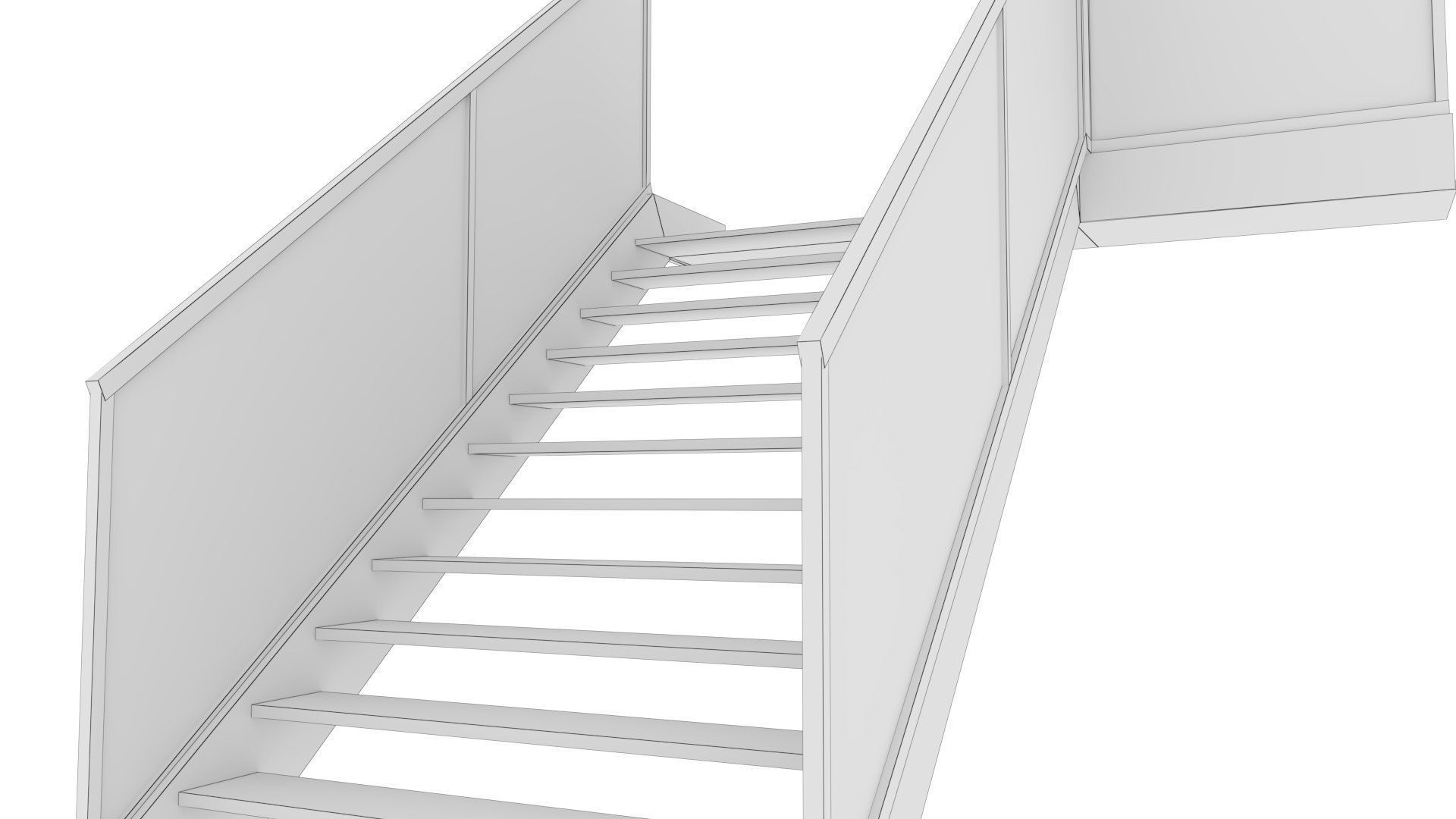 3D model External Steel Staircase with Landing VR / AR / low-poly ...