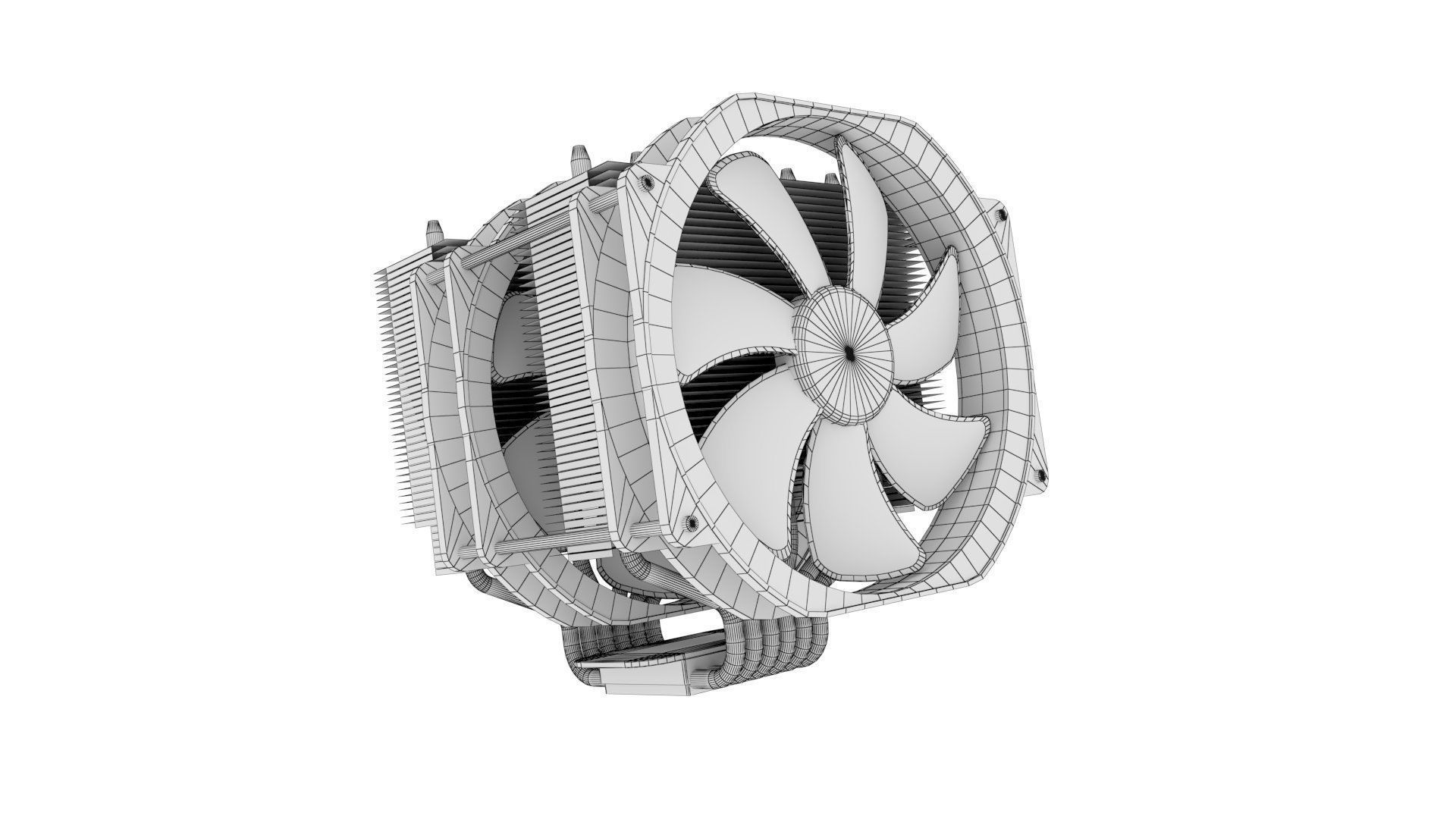 3D model Dual Fan CPU Cooler - Noctua design VR / AR / low-poly | CGTrader