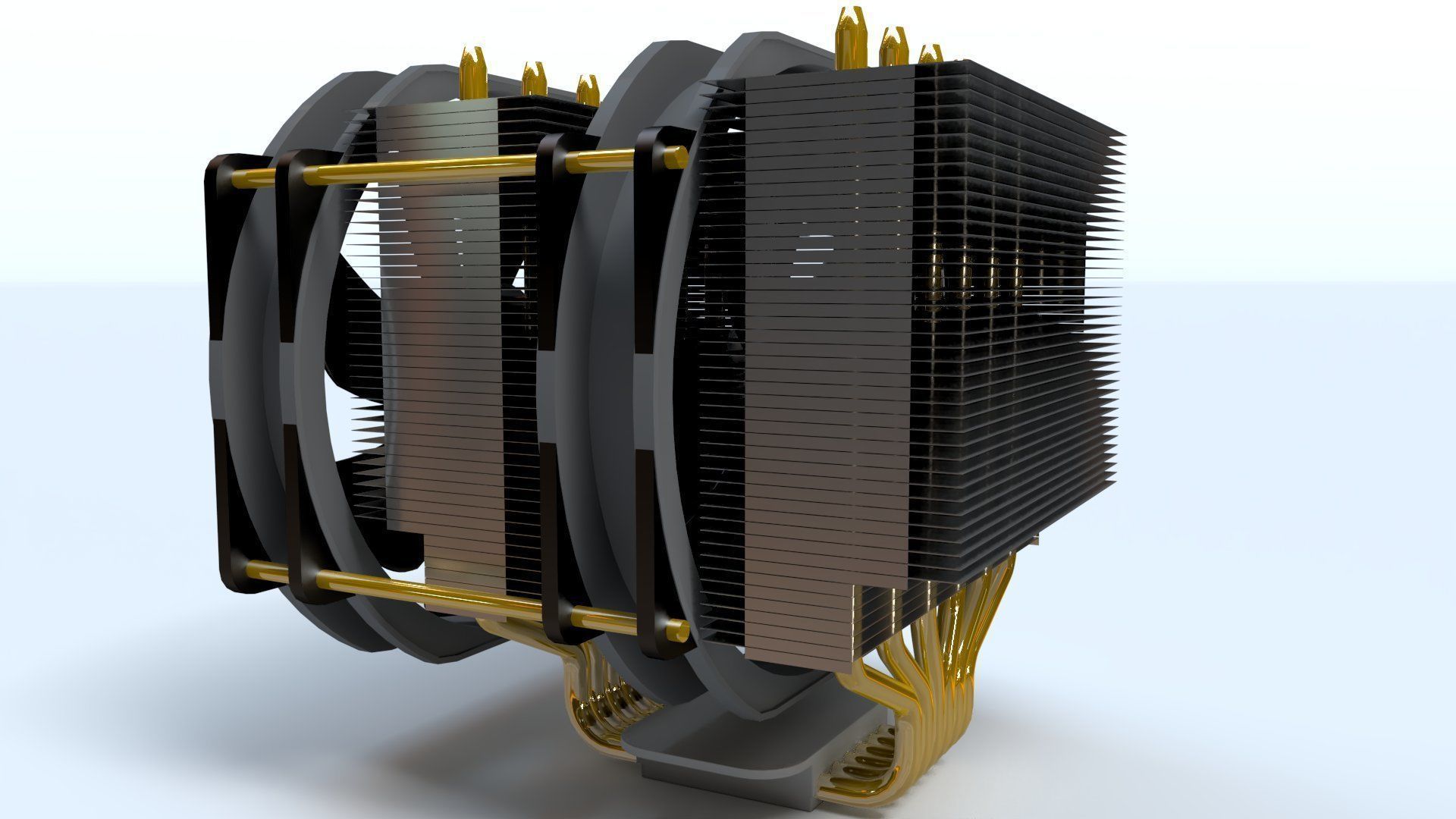 3D model Dual Fan CPU Cooler - Noctua design VR / AR / low-poly | CGTrader