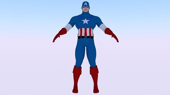 3D model Captain America VR / AR / low-poly | CGTrader