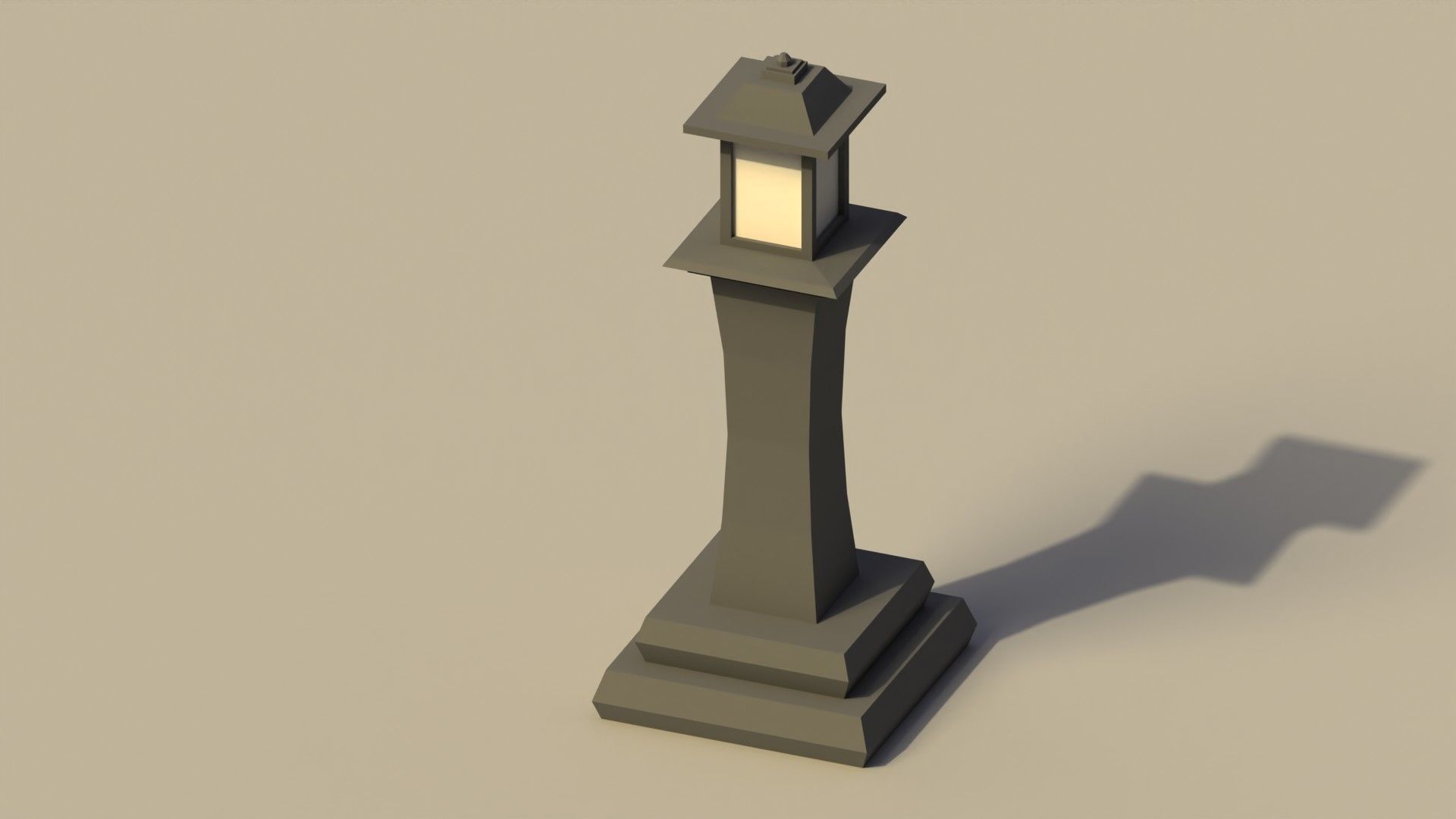 3D model Low Poly Japanese Lamp Post VR / AR / low-poly | CGTrader