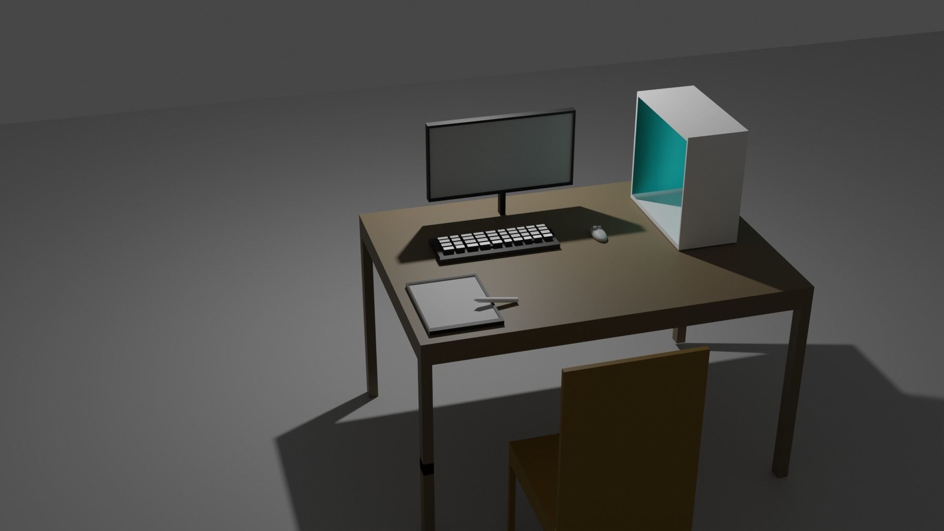3D model computer and desk VR / AR / low-poly | CGTrader