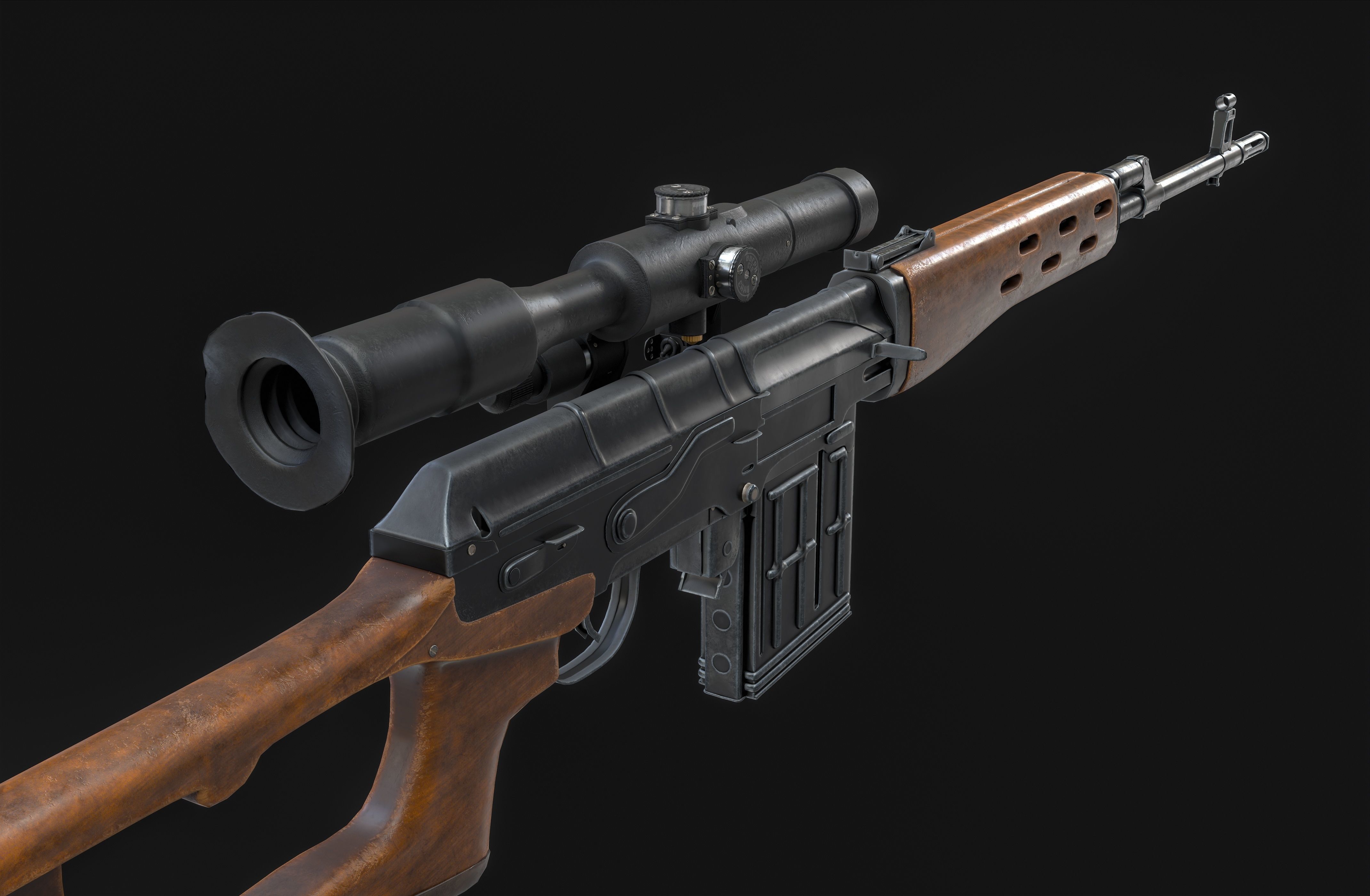 3D model SVD Dragunov Sniper Rifle VR / AR / low-poly | CGTrader