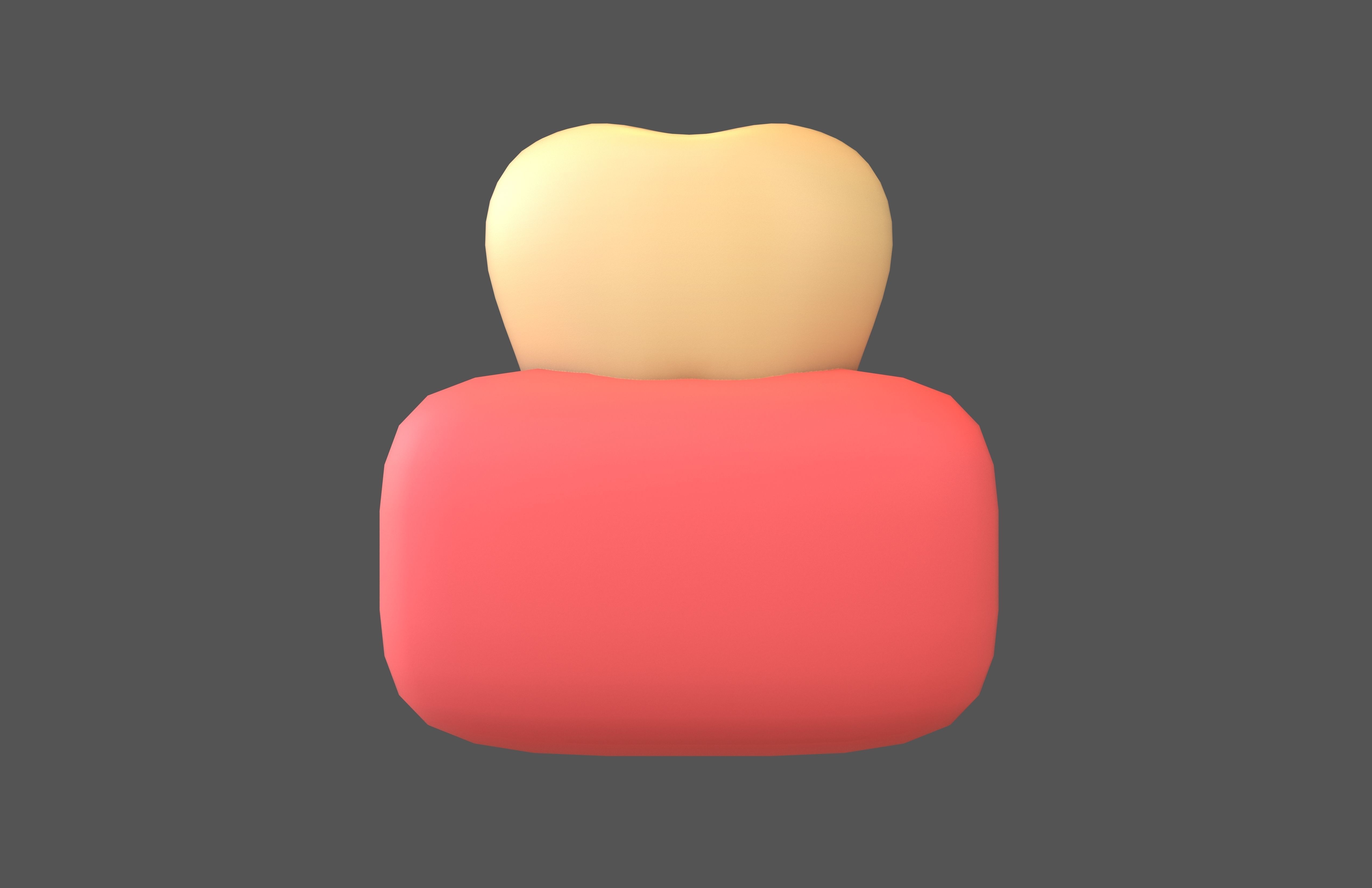 3D model Tooth With Gums Emoji v1 003 VR / AR / low-poly | CGTrader