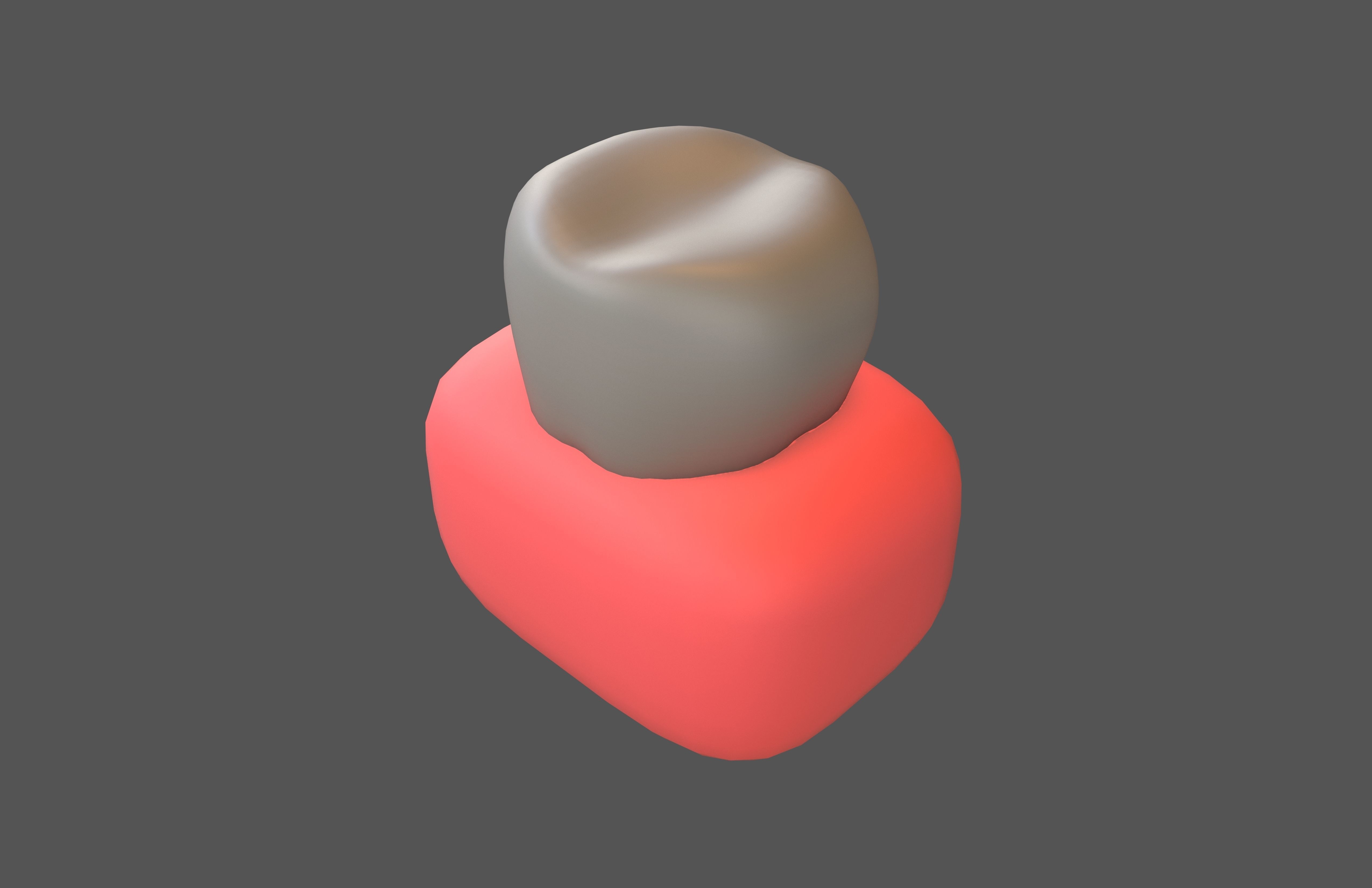 3D model Tooth With Gums Emoji v1 004 VR / AR / low-poly | CGTrader