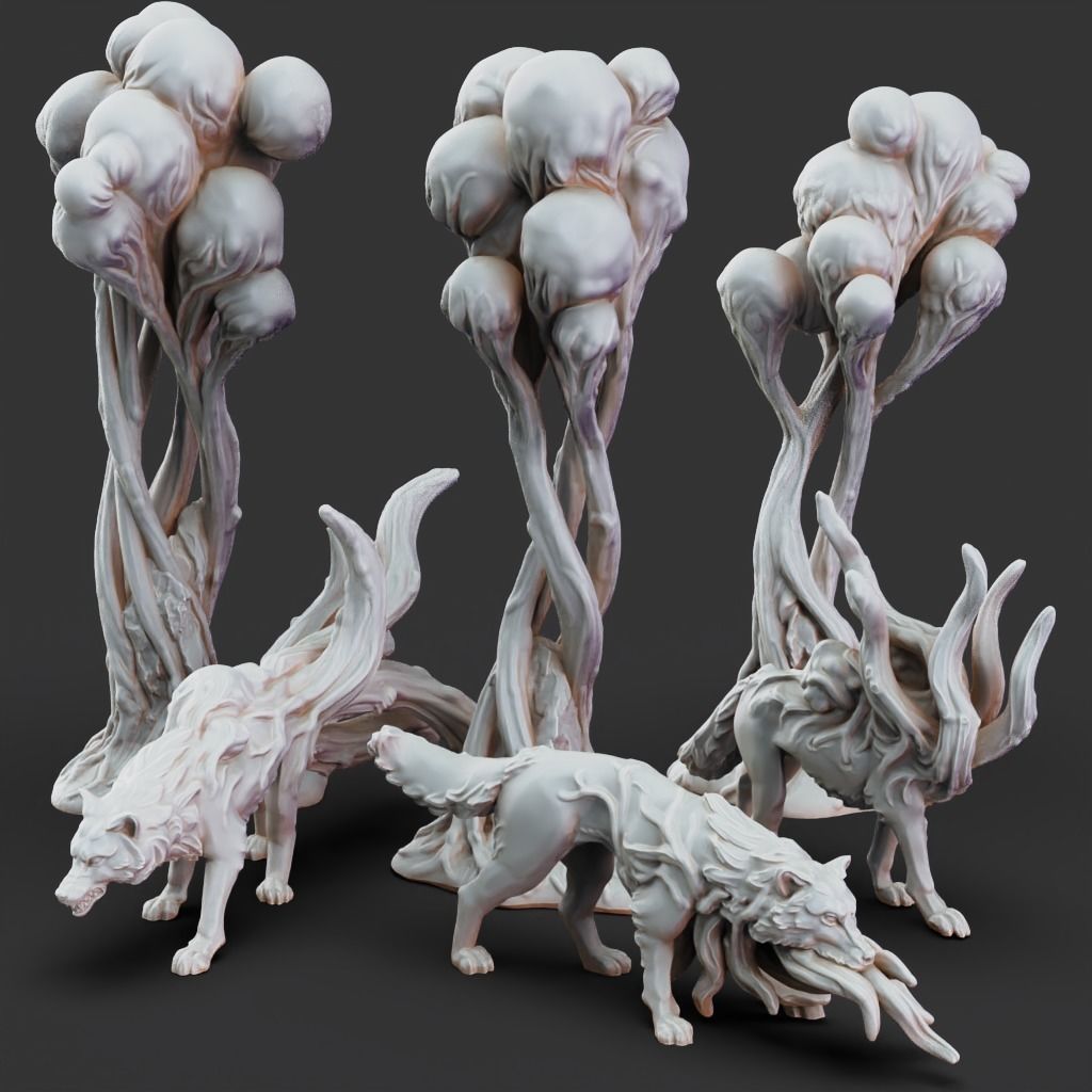 Corrupted Wolves - 3D Printable TTRPG - PRESUPPORTED - 32mm 3D model 3D ...