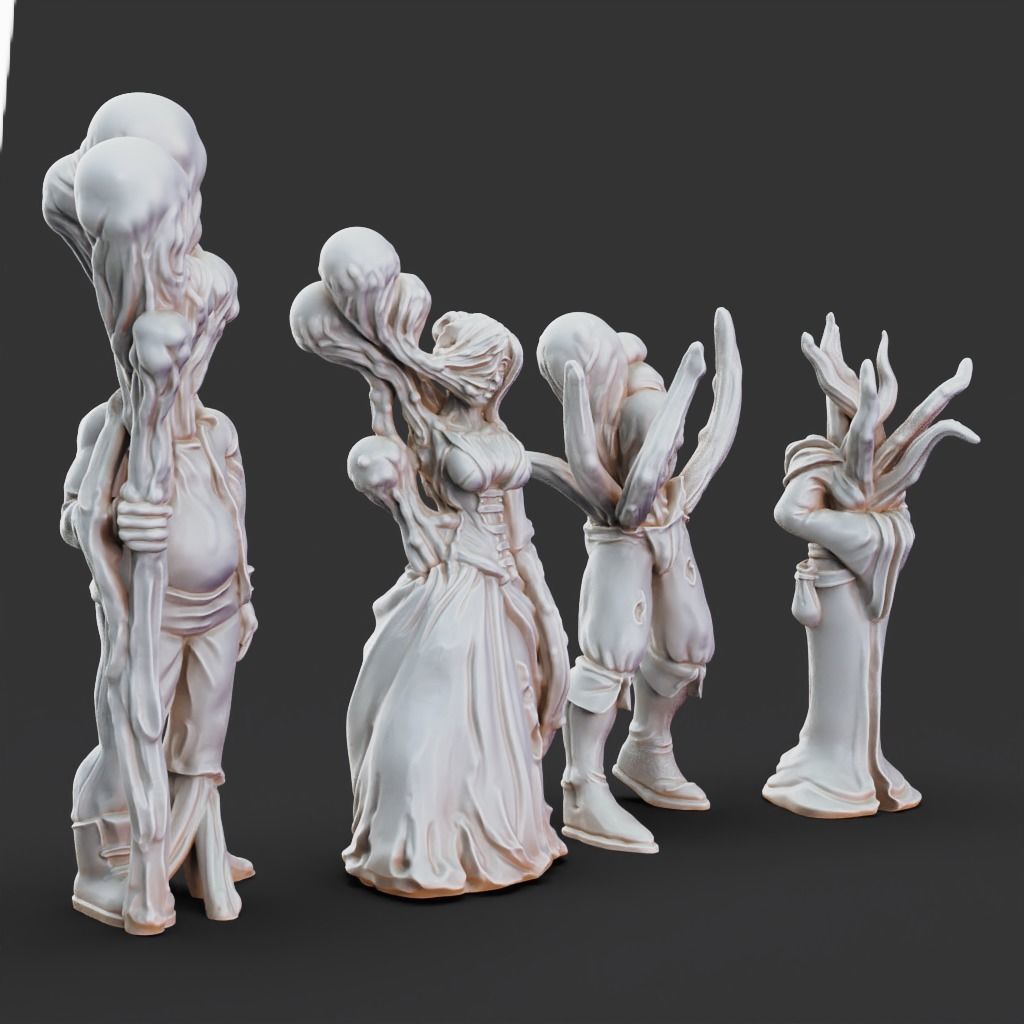 Corrupted Townsfolk - 3D Printable TTRPG - PRESUPPORTED - 32mm 3D model ...