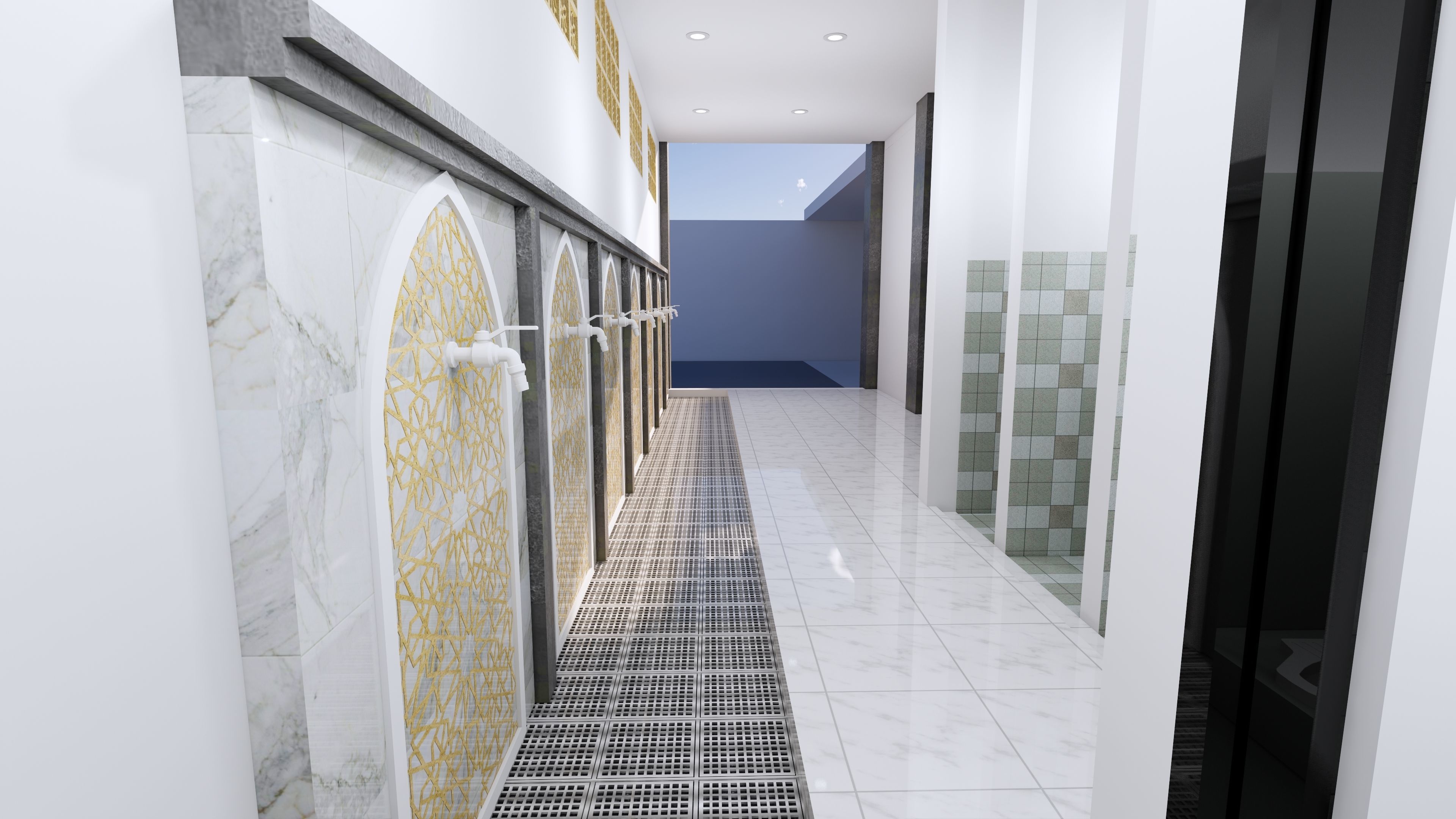 3D model Toilet and Wudhu spot at Mosque smallMosque Prayer room islam ...