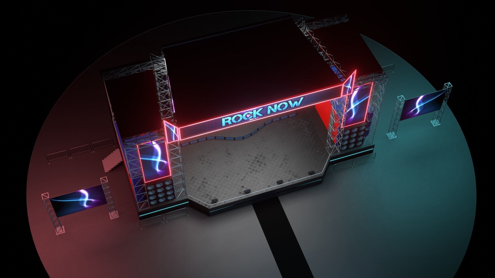 3D model STAGE LOW POLY - VR AR GAME MODEL VR / AR / low-poly | CGTrader