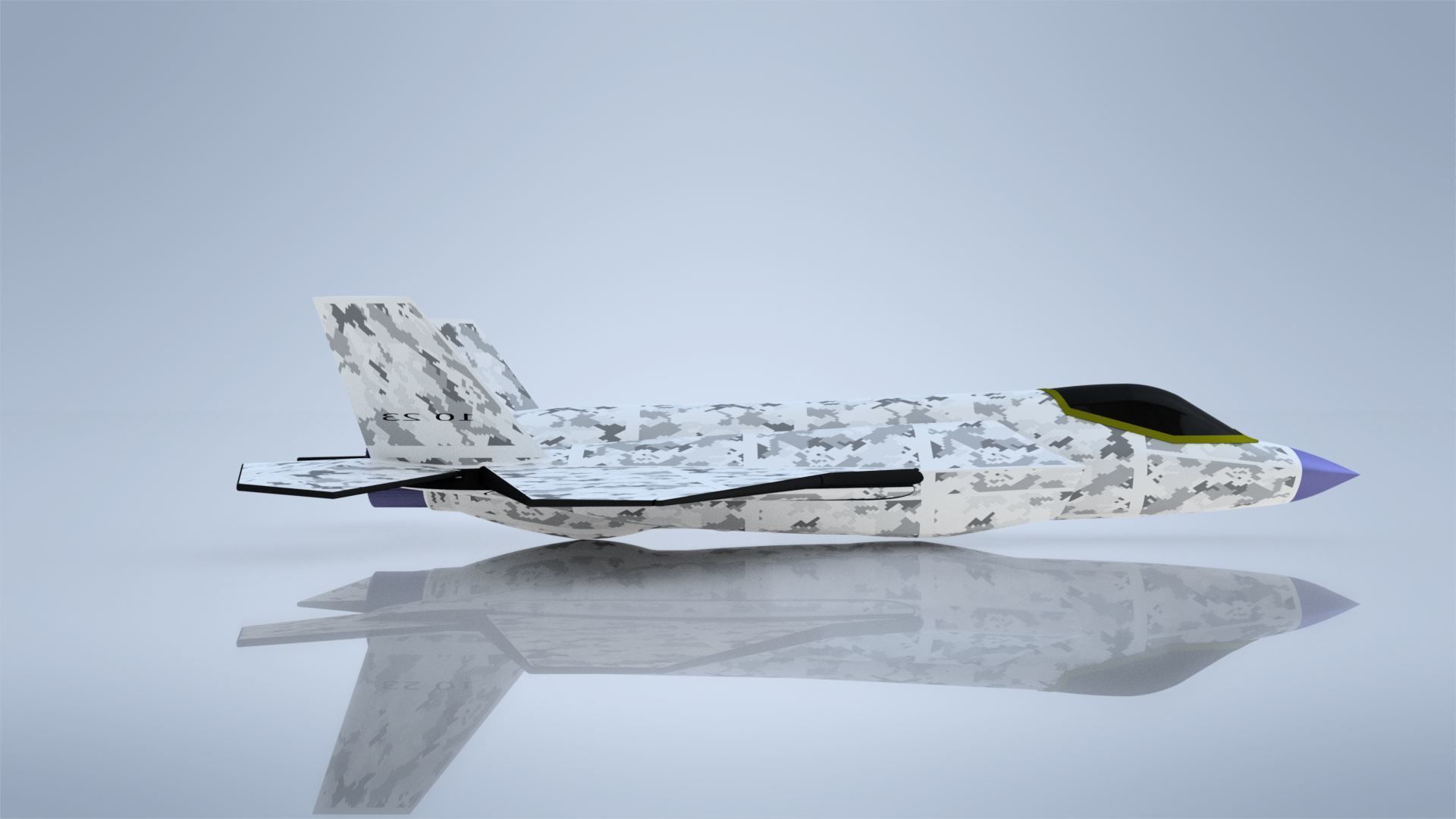 Fighter Jet with digital camo free 3D model | CGTrader