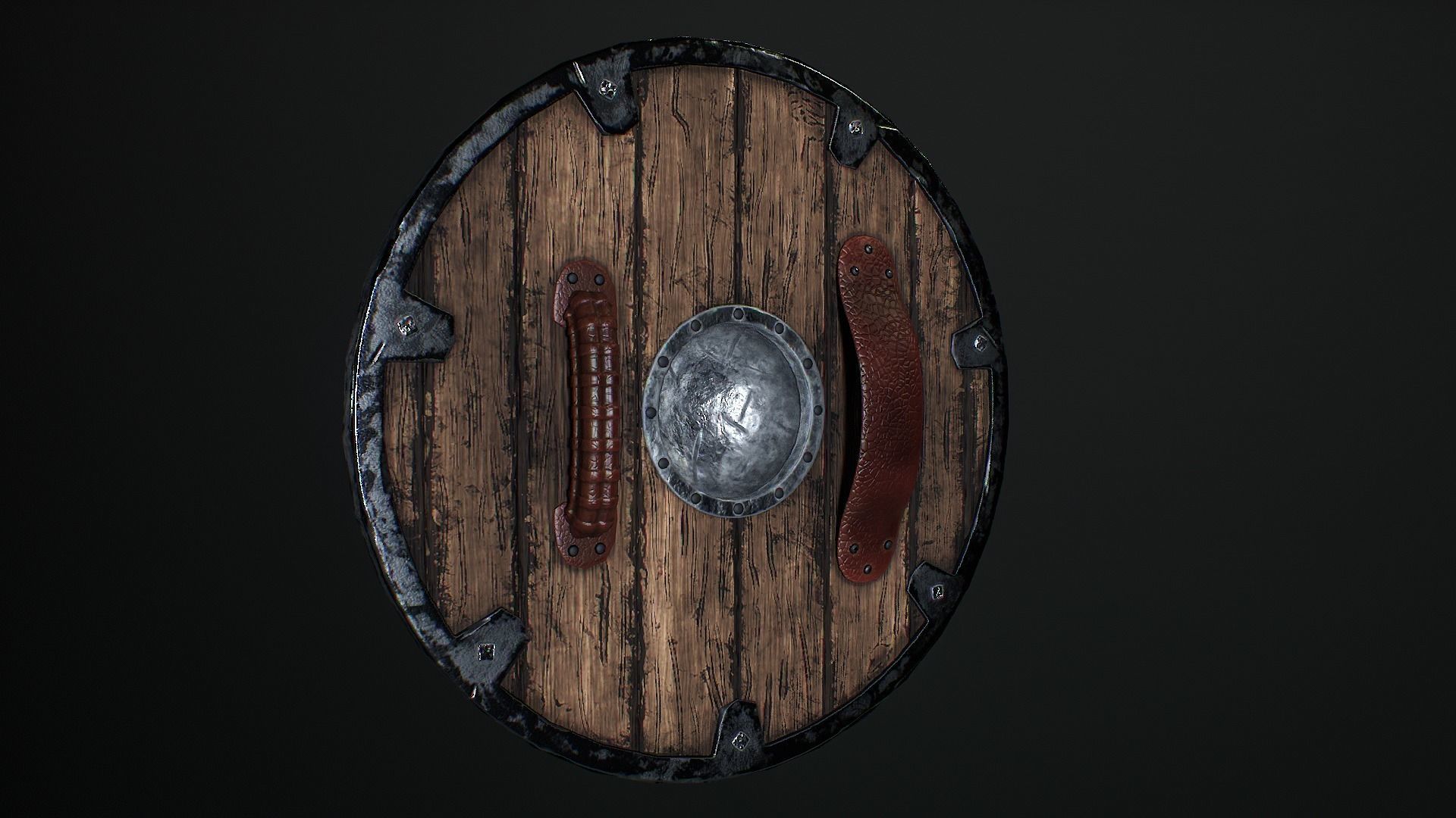 3D model Medieval nordic wood shield VR / AR / low-poly | CGTrader