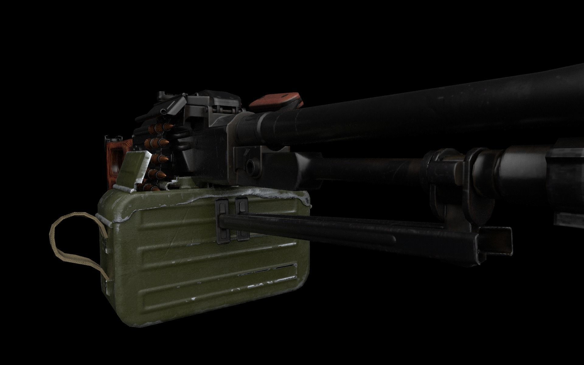 3D model PKM light machine gun VR / AR / low-poly | CGTrader