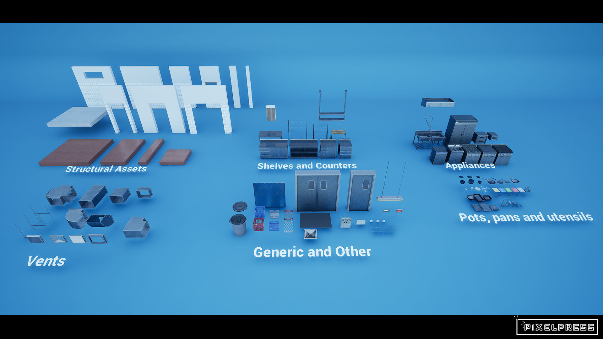 3D model Commercial Kitchen - Unreal Engine 5 VR / AR / low-poly | CGTrader