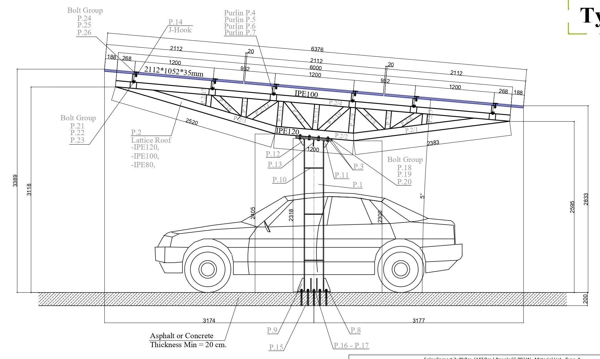 67 kWp Solar Carport Project Type 4 3D model | CGTrader