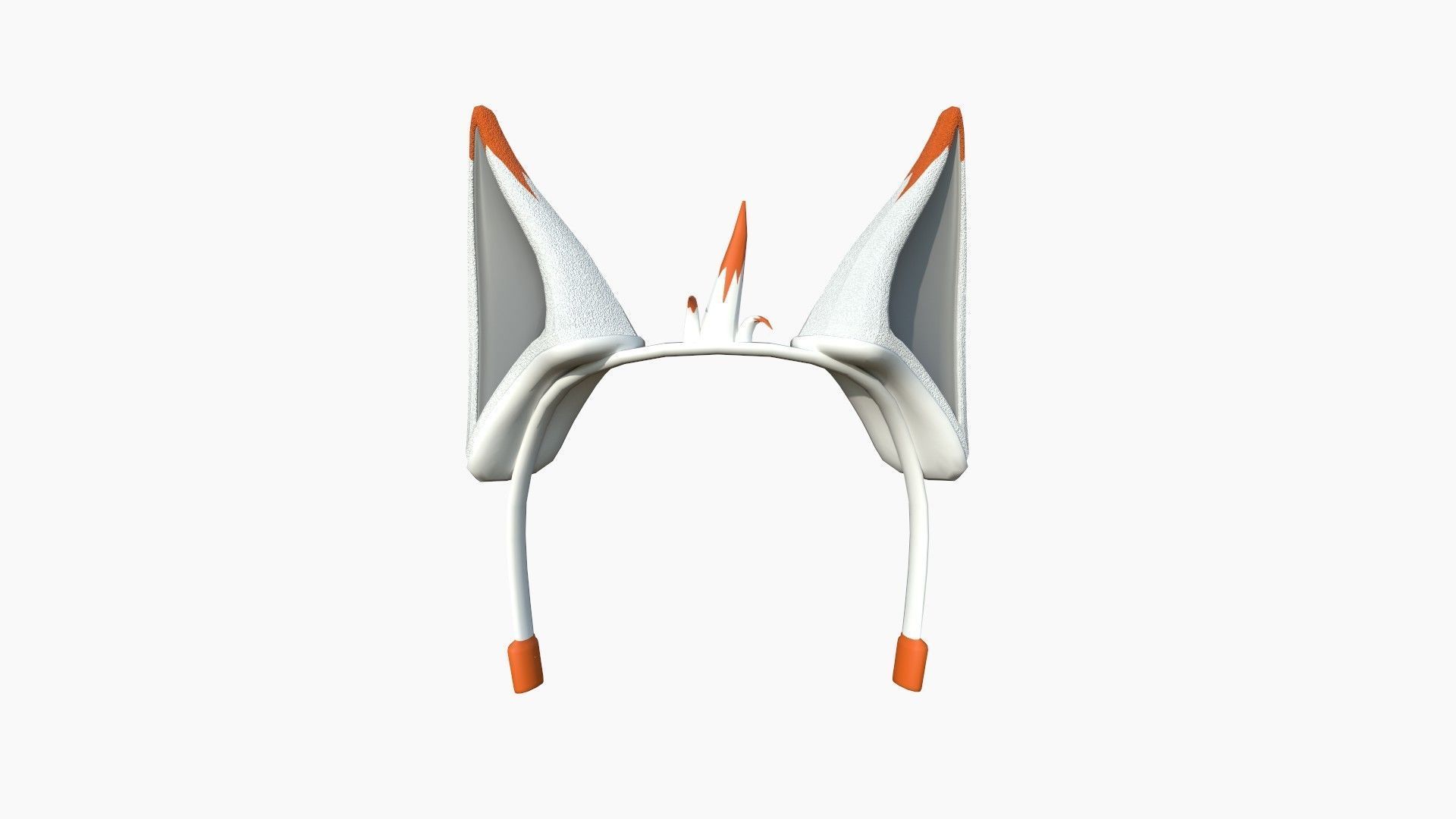3D model Furry Ears Tiara D11 White Orange - Headband Character Design ...