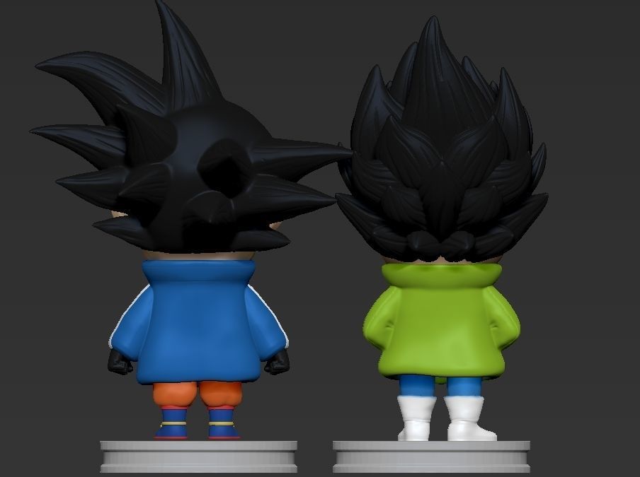 Goku and Vegeta Chibi - dragon ball super 3D model 3D printable | CGTrader