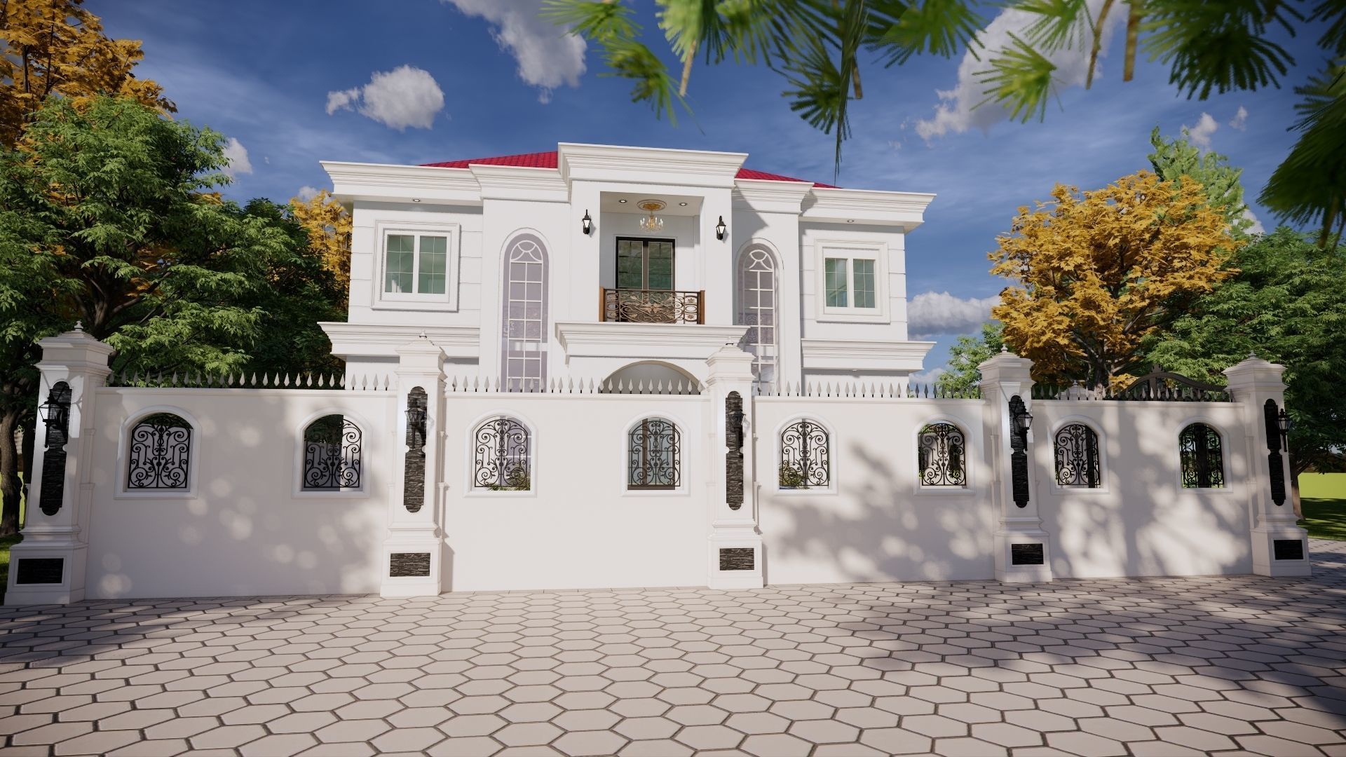 3D model 2 Floor Luxury House Design Full Interior VR / AR / low-poly ...