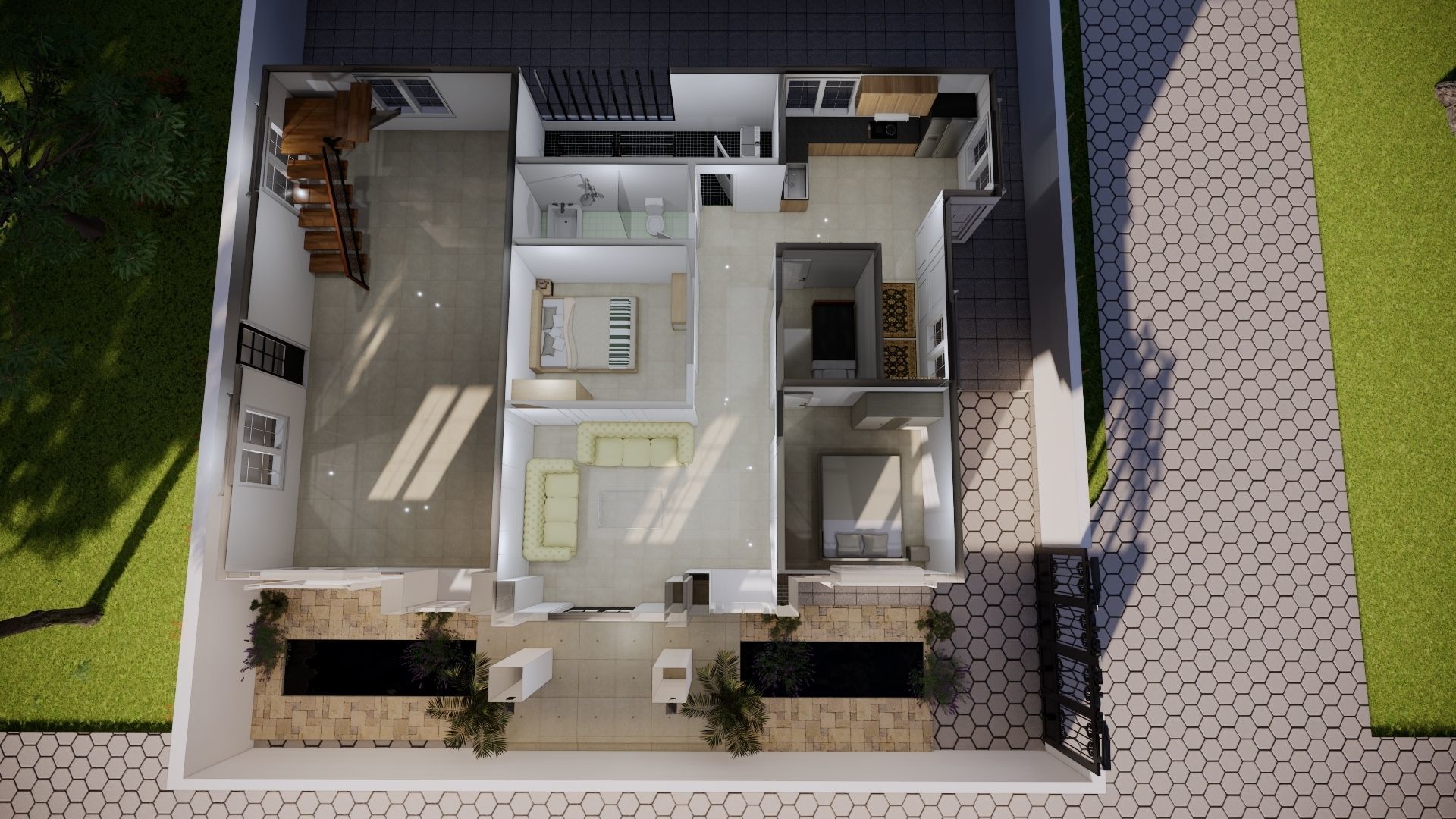 3D model 2 Floor Luxury House Design Full Interior VR / AR / low-poly ...