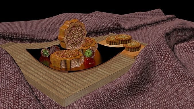 Chinese moon cake 3D model | CGTrader