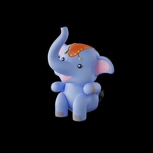 3D model Gentle Giant at Rest The Story of the Sitting Elephant Mascot ...