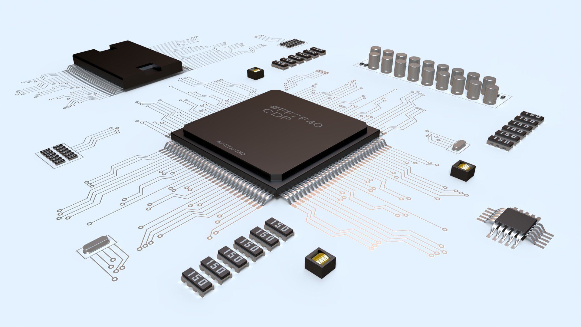 3D model Motherboard Chips and Components VR / AR / low-poly | CGTrader