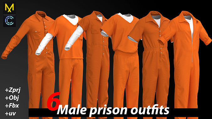 Male prison outfits 3D model | CGTrader
