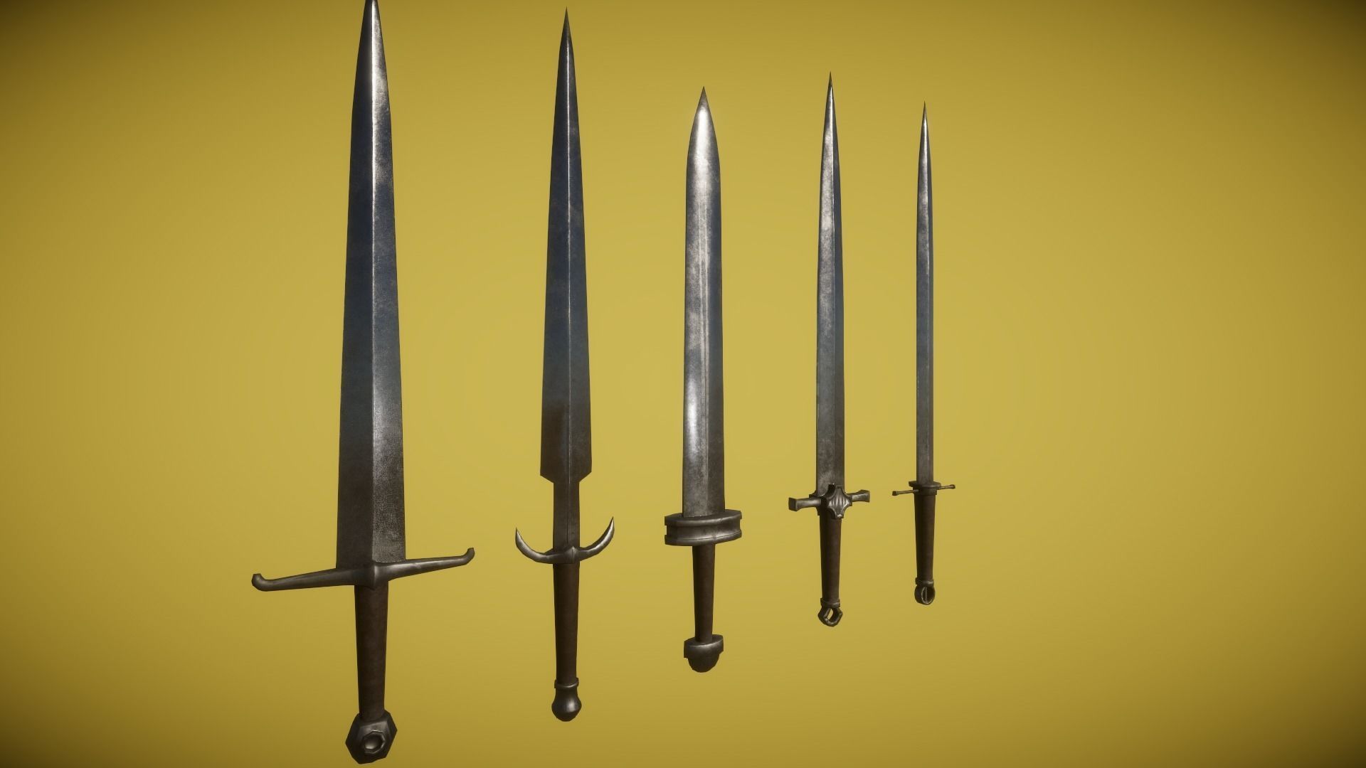 3D model Real World - Medieval Swords VR / AR / low-poly | CGTrader