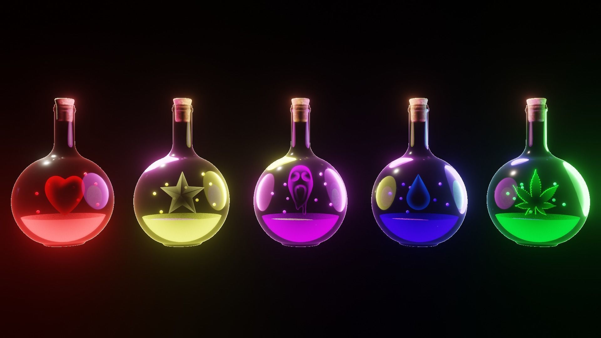 3D model Magic Vials For Video Games VR / AR / low-poly | CGTrader