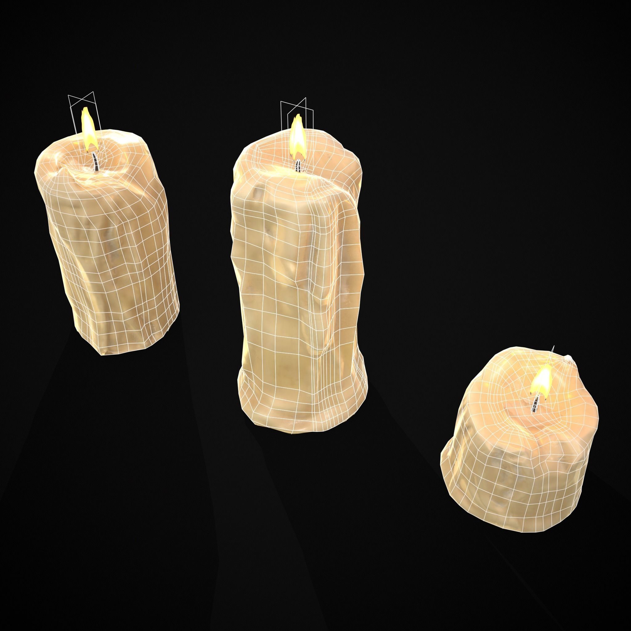 3D model Old Melted Candles VR / AR / low-poly | CGTrader